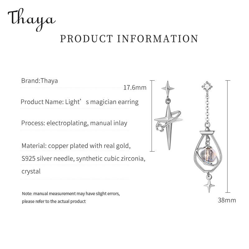 Thaya Light's Magician Necklace and Earrings Set in Real Gold Plating with Crystal Ball and ...