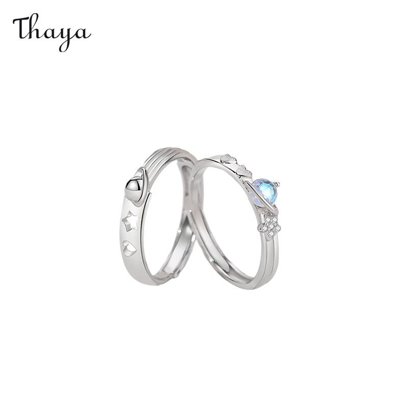 Thaya 925 Silver Love Pluto Couple Rings