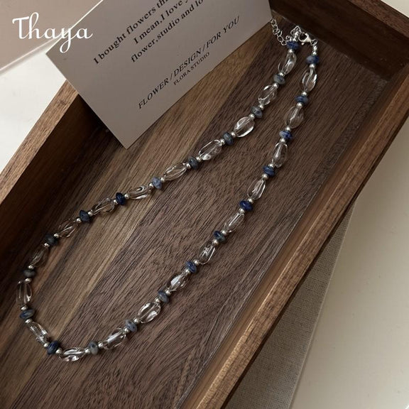 Thaya S925 Silver Crystal Contrast Color Chain Set