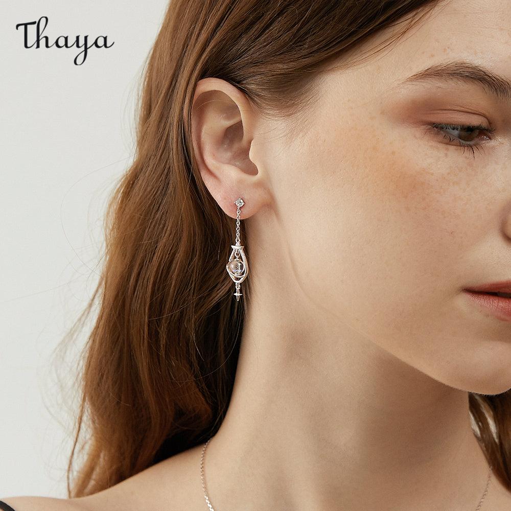 Thaya Light's Magician Necklace and Earrings Set in Real Gold Plating with Crystal Ball and ...