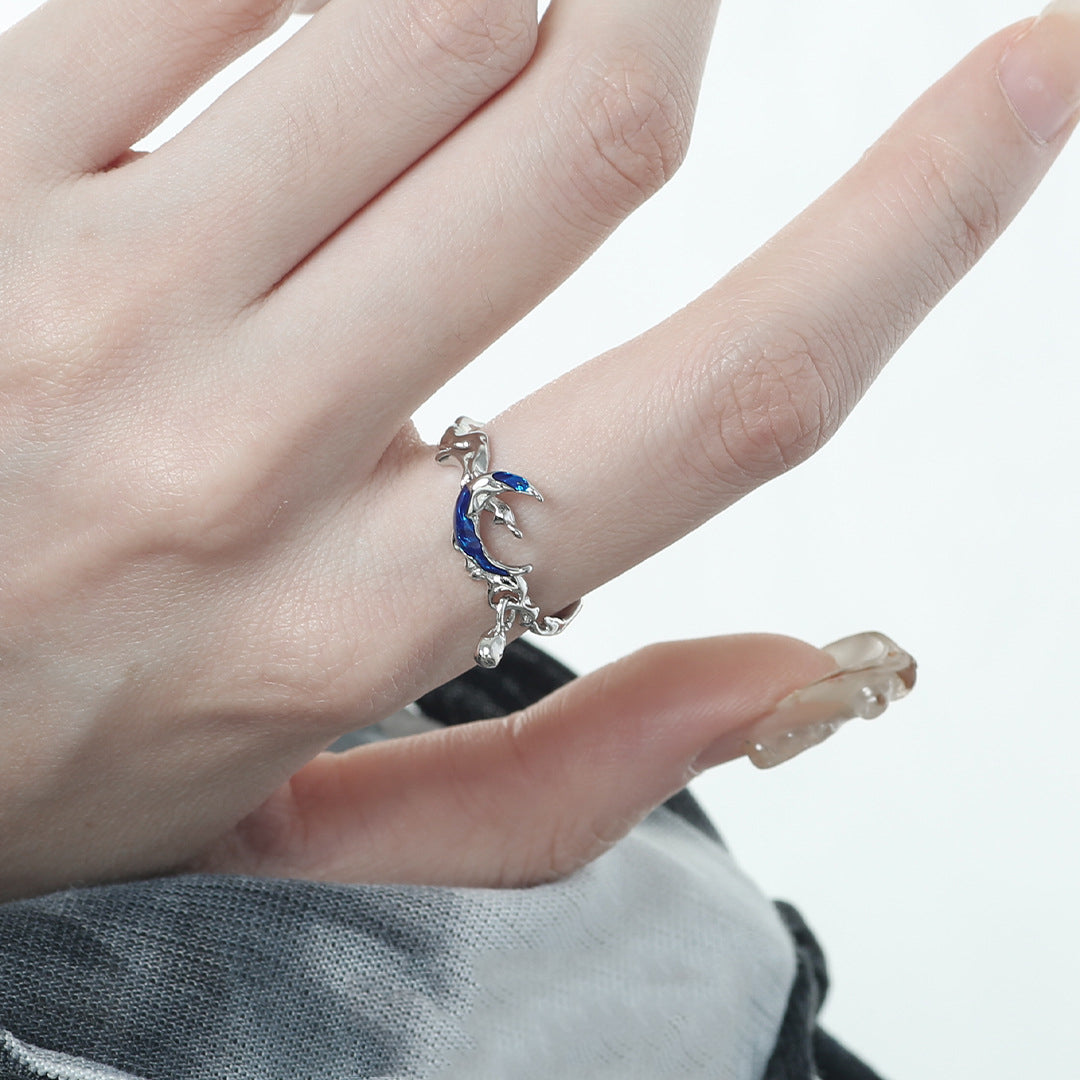 Thaya Crescent Moon Ring