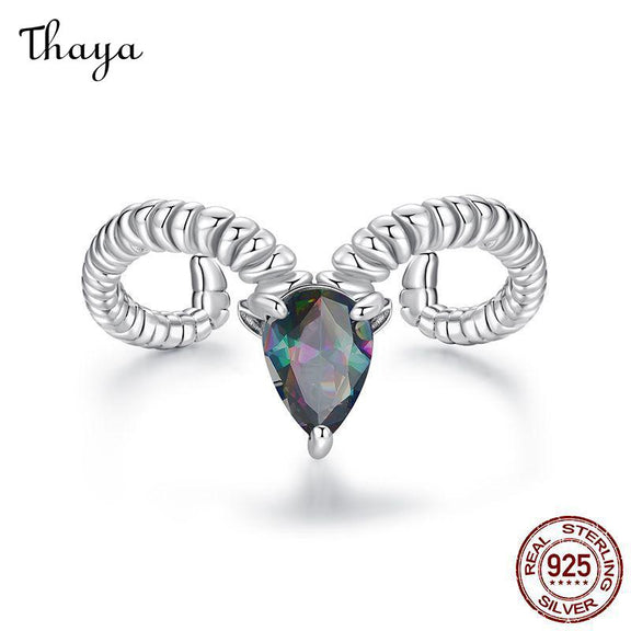 Thaya S925 Silver Zodiac Sign Opening Rings