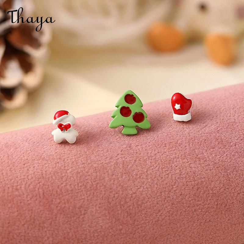 Thaya Christmas Tree Earring Set