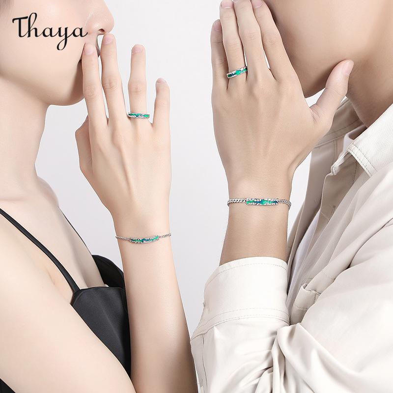 Thaya 925 Silver Original Aurora Couple Rings